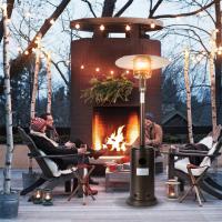 China 304 Stainless Steel Garden Gas Fire Pits Stand Up With Anti Tilt Switch for sale