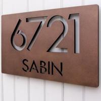 China Address Stainless Steel Door Number Sign Laser Cut Garden Metal Ornaments for sale