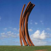China Outdoor Abstract Corten Steel Sculpture Garden Rusty Metal Art Statue for sale