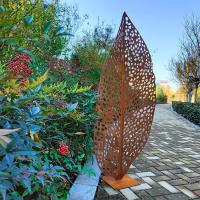 China Outdoor Abstract Corten Steel Sculpture Garden Rusty Metal Art Statue for sale