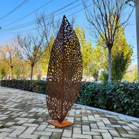 China Outdoor Abstract Corten Steel Sculpture Garden Rusty Metal Art Statue for sale