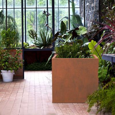China Custom Design Flower Pot Garden Metal Ornaments Corten Steel Landscape Planter pots for sale