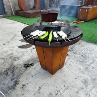 China Heavy Duty Rustic Corten Steel Fire Pit For BBQ for sale