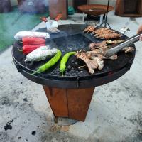 China Heavy Duty Rustic Corten Steel Fire Pit For BBQ for sale