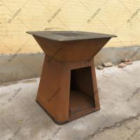 China Outdoor Kitchen Grill Garden Corten Steel Barbecue Wood Burning Steel BBQ Grill for sale
