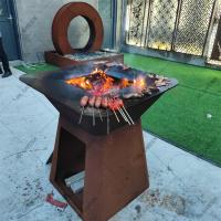 China Corten Steel Fire Pit BBQ Fiq Xl Outdoor Corten Steel BBQ Grill for sale