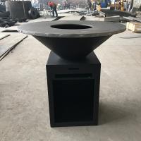 China Outdoor Corten Steel BBQ Grill With Cooking Grill for sale