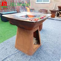 China Wood Fuel BBQ Corten Steel Grill Rusty red Color for sale