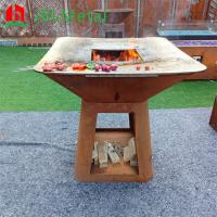 China Wood Fuel BBQ Corten Steel Grill Rusty red Color for sale