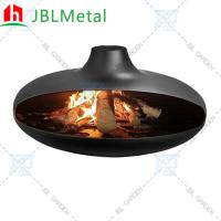 China Indoor Home Wood Charcoal Ceiling Suspended Fireplace Black color for sale
