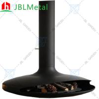 China Indoor Home Wood Charcoal Ceiling Suspended Fireplace Black color for sale