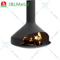 China Indoor Home Wood Charcoal Ceiling Suspended Fireplace Black color for sale