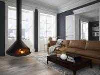 China Indoor Suspended Modern Wood Burning Fire Pits Indoor Hanging Wood Stove for sale