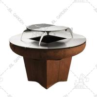 China Assembled Corten Steel Fireplace Outdoor Garden Heavy Charcoal Barbecue Grills for sale