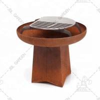 China Assembled Corten Steel Fireplace Outdoor Garden Heavy Charcoal Barbecue Grills for sale