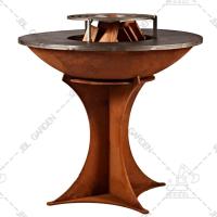 China Assembled Corten Steel Fireplace Outdoor Garden Heavy Charcoal Barbecue Grills for sale