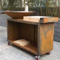 China Outdoor Garden Charcoal Barbecue Corten Steel Commercial BBQ Grill for sale