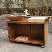 China Outdoor Garden Charcoal Barbecue Corten Steel Commercial BBQ Grill for sale
