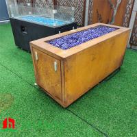 China Black Propane Fire Table Corten steel Outdoor Gas Fire Pit for sale