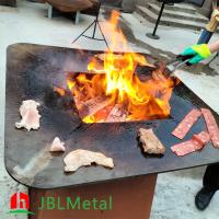 China Backyard Corten Steel Wood Burning Fire Pit Barbecue BBQ Grill for sale