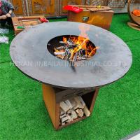China Portable Circle Plancha CookingBbq Barbecue Fire Pit Corten Steel for sale