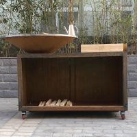 China Wood Burning Grill Metal Corten Steel Fire Pit BBQ Barbecue for sale