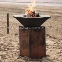China Portable Circle Plancha CookingBbq Barbecue Fire Pit Corten Steel for sale