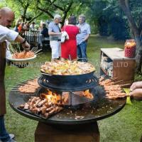 China Portable Circle Plancha CookingBbq Barbecue Fire Pit Corten Steel for sale