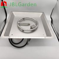 China Silver Stainless Steel Square Fire Pit Burner Pre Rusted for sale