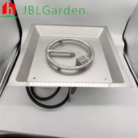China Silver Stainless Steel Square Fire Pit Burner Pre Rusted for sale