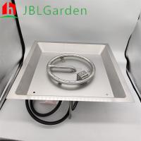 China Silver Stainless Steel Square Fire Pit Burner Pre Rusted for sale