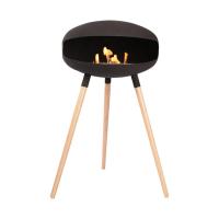 China Freestanding Wood Hanging Suspended Ethanol Fireplace Black for sale
