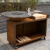 China Portable Charcoal Barbecue Grill Weathering Steel 3 In 1 Bbq Grill D1000mm for sale