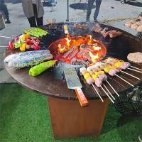 China CE Wood Fuel Steel BBQ Grill Outdoor Barbecue Grill 500*500*1000mm for sale
