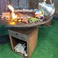 China CE Wood Fuel Steel BBQ Grill Outdoor Barbecue Grill 500*500*1000mm for sale