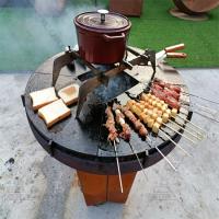 China Customizable D800mm Steel BBQ Grill Black Metal Outdoor Bbq Fire Pit for sale