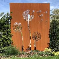 China Freestanding 900*1800mm Metal Decorative Panels Corten Steel Privacy Screen for sale