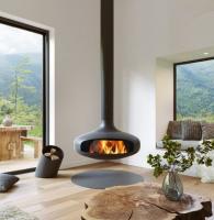 China Customizable Ceiling Hanging Log Burners 600mm Suspended Wood Burning Stove for sale