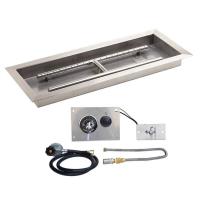 China ISO9001 Outdoor Propane Heater Gas Fire Pit Pan Kit 910mm*300mm Rectangular for sale