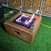 China Square Garden Gas Fire Pits 800*800*400mm Rusty Corten Steel Bbq Grill ISO9001 for sale
