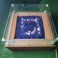 China Square Garden Gas Fire Pits 800*800*400mm Rusty Corten Steel Bbq Grill ISO9001 for sale