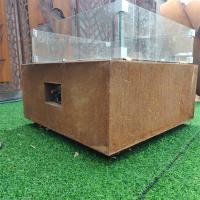 China Square Garden Gas Fire Pits 800*800*400mm Rusty Corten Steel Bbq Grill ISO9001 for sale