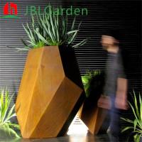 China Customizable Corten Steel Flower Pots Metal Plant Pots 1500*500*600mm for sale