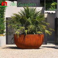China Customizable Corten Steel Flower Pots Metal Plant Pots 1500*500*600mm for sale