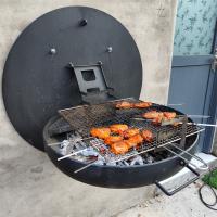 China Dia 1000mm Portable Folding Wall Mounted Bbq Grill For Garden Cooking for sale