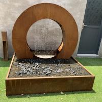China Oem Rusty Red Corten Steel Water Feature 1200*400*1200mm Easy To Clean for sale