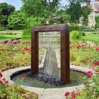China Oem Rusty Red Corten Steel Water Feature 1200*400*1200mm Easy To Clean for sale