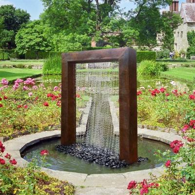 China Oem Rusty Red Corten Steel Water Feature 1200*400*1200mm Easy To Clean for sale