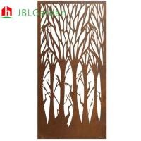 China 2mm Corten Steel Garden Screens Irregular  Laser Cut Decorative Panels 38x15cm for sale