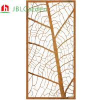 China 2mm Corten Steel Garden Screens Irregular  Laser Cut Decorative Panels 38x15cm for sale